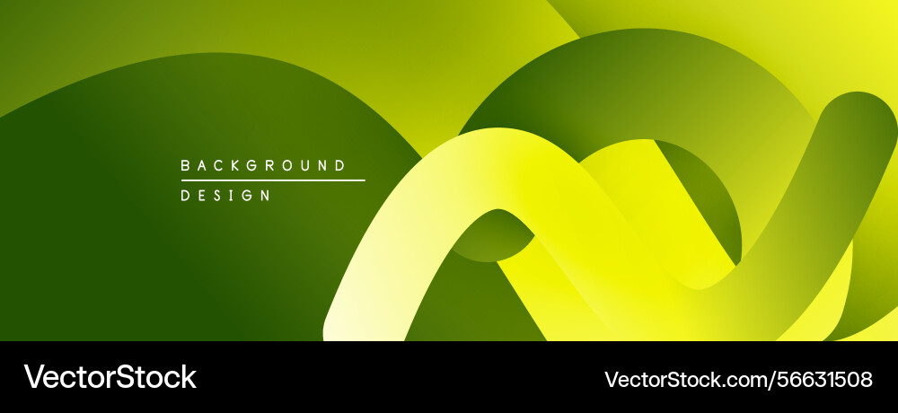 Abstract green background overlapping ribbons Vector Image