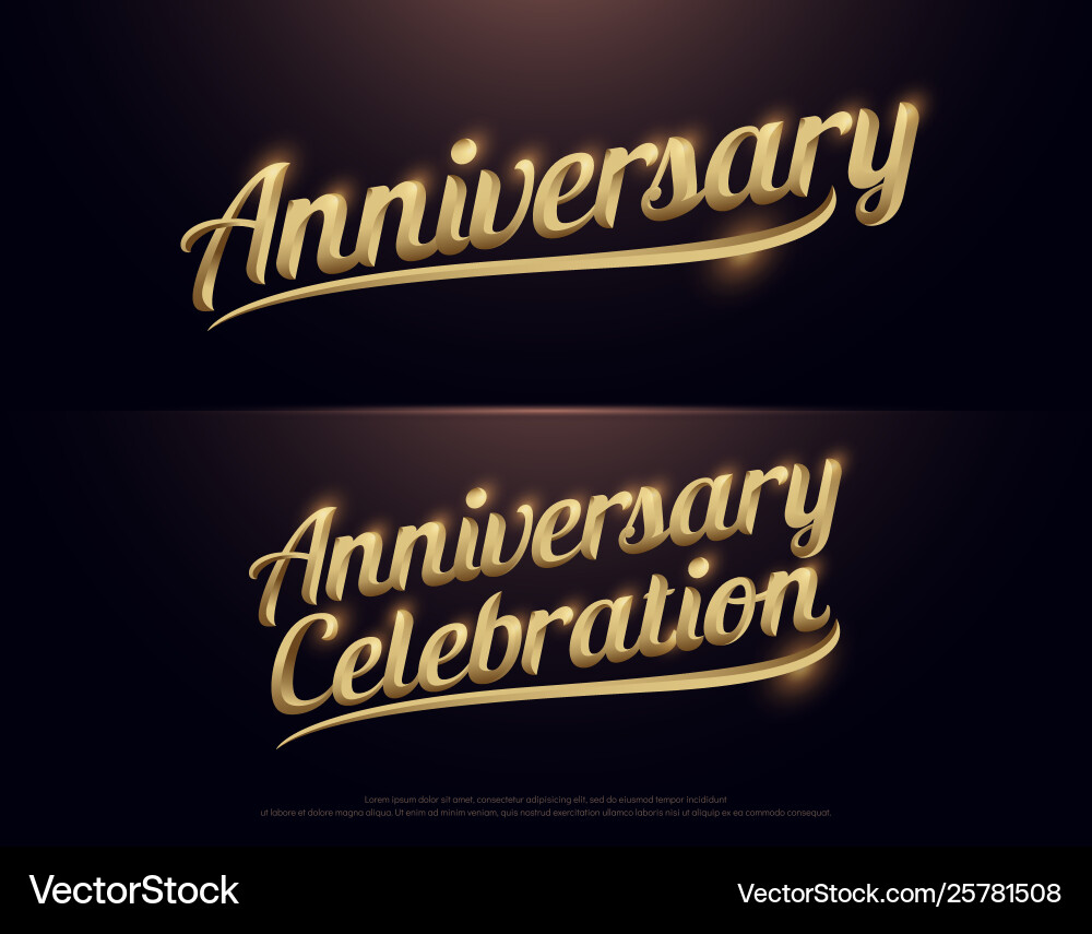 Jubiläumsfeier goldenes Logo Kalligraphie Vektorbild