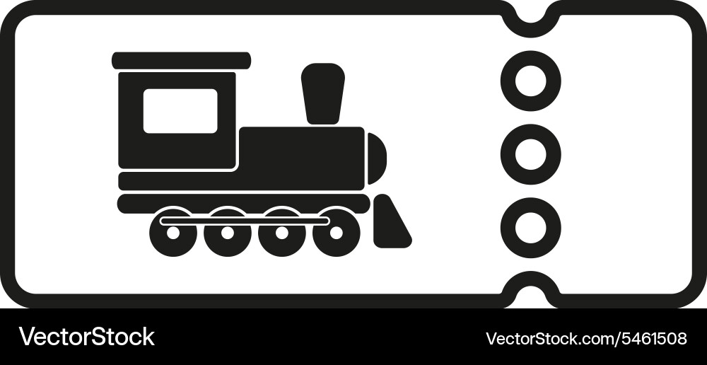 Blank train ticket icon travel symbol flat Vector Image