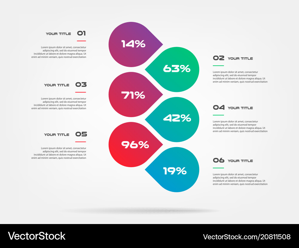 Chart of percentage infographics element graph Vector Image