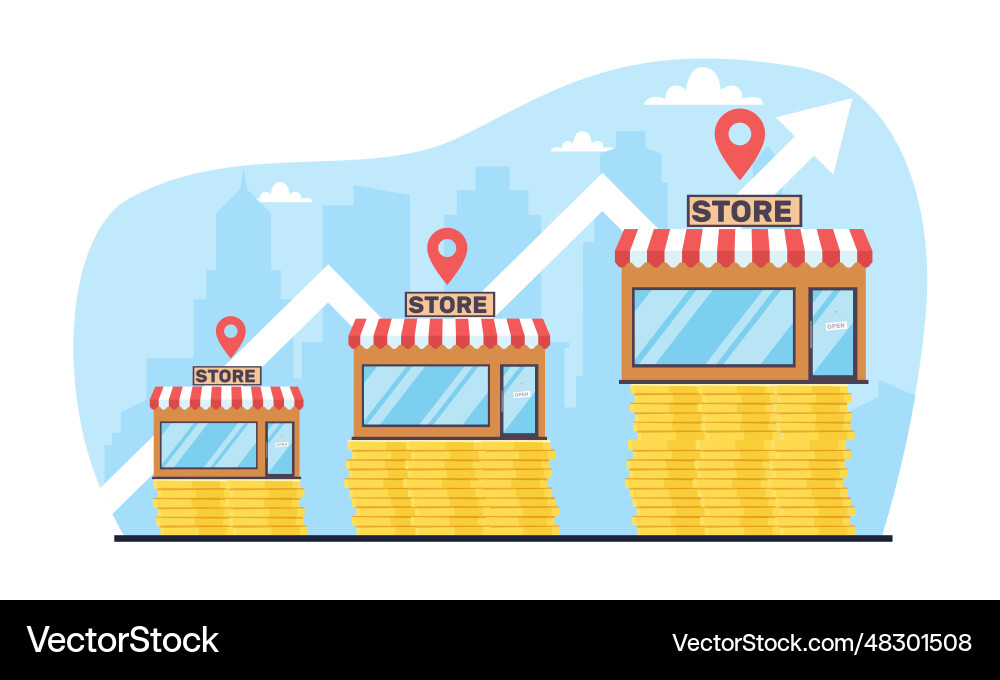 Concept of successful development and growth Vector Image