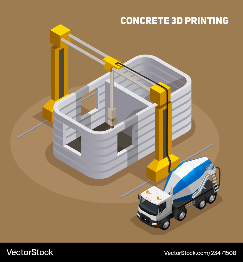 Concrete 3d printing composition Royalty Free Vector Image