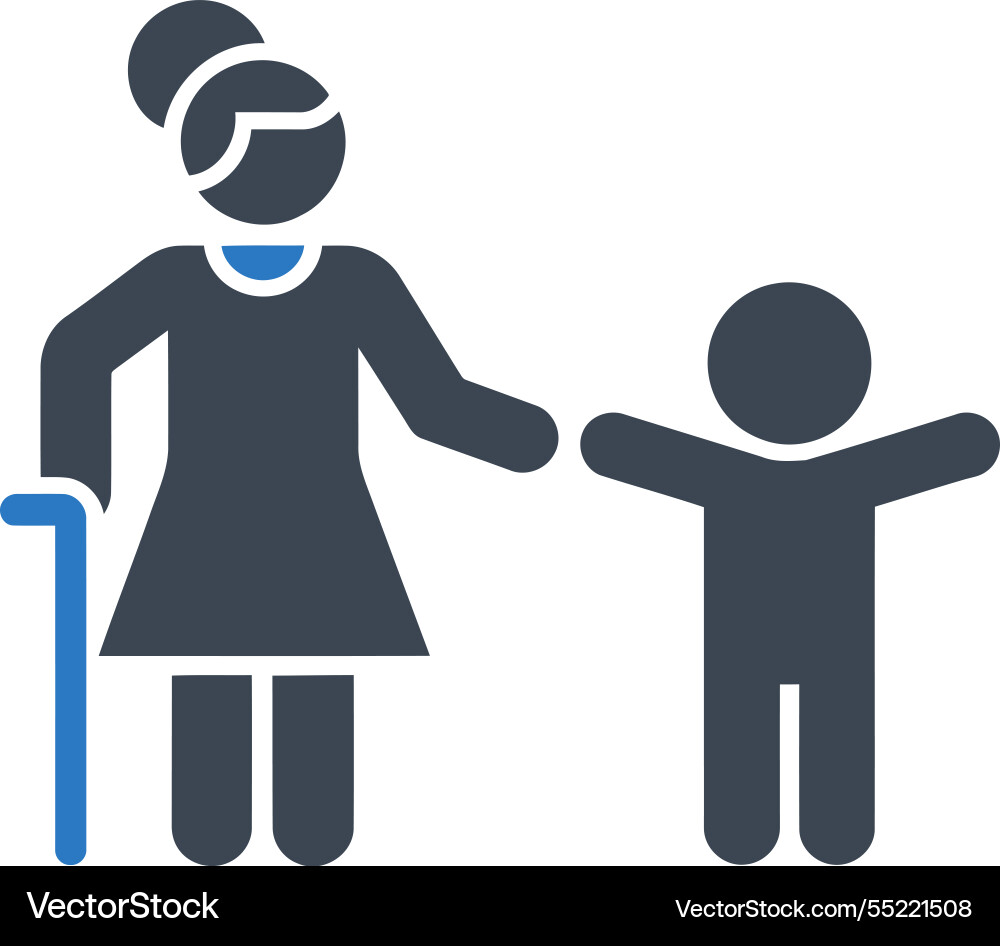 Grandparent care icon Royalty Free Vector Image