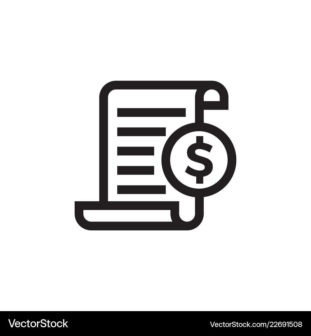 Invoice bill document line icon Royalty Free Vector Image