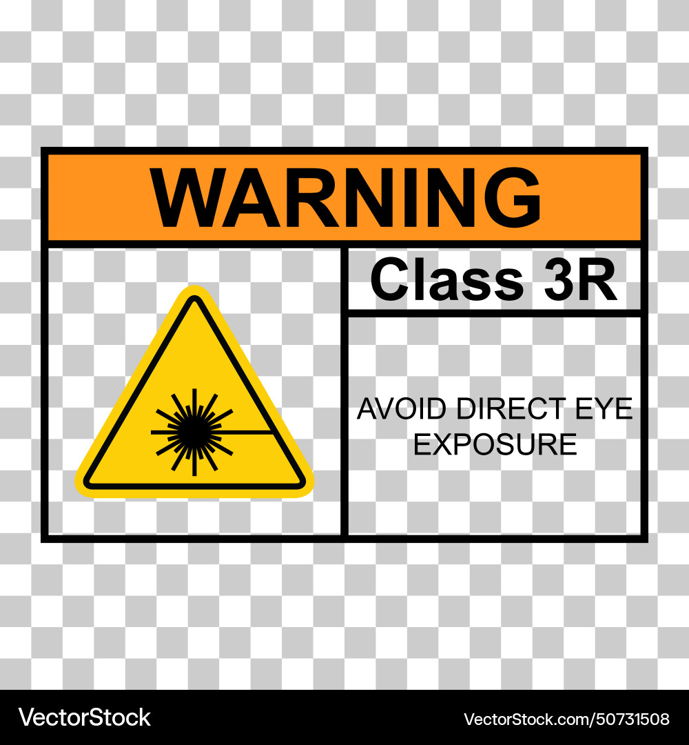 Laser radiation danger class 3r label icon safety Vector Image