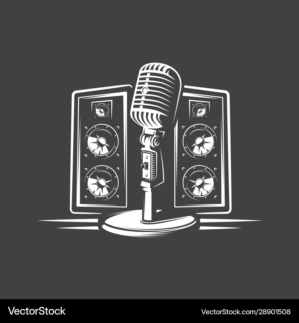 Microphone and studio speakers Royalty Free Vector Image