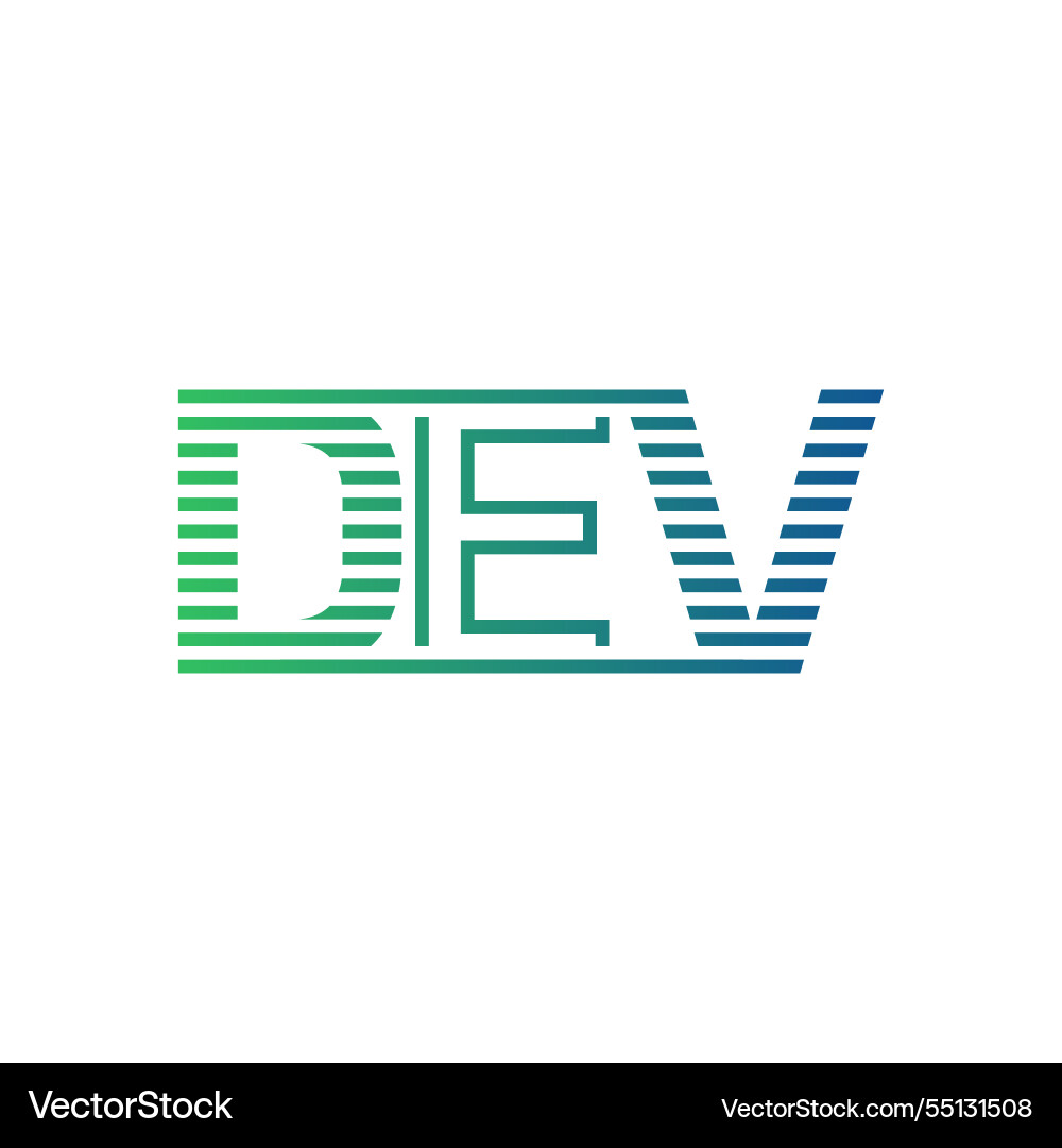 Modern dev logo design letter minimalist Vector Image