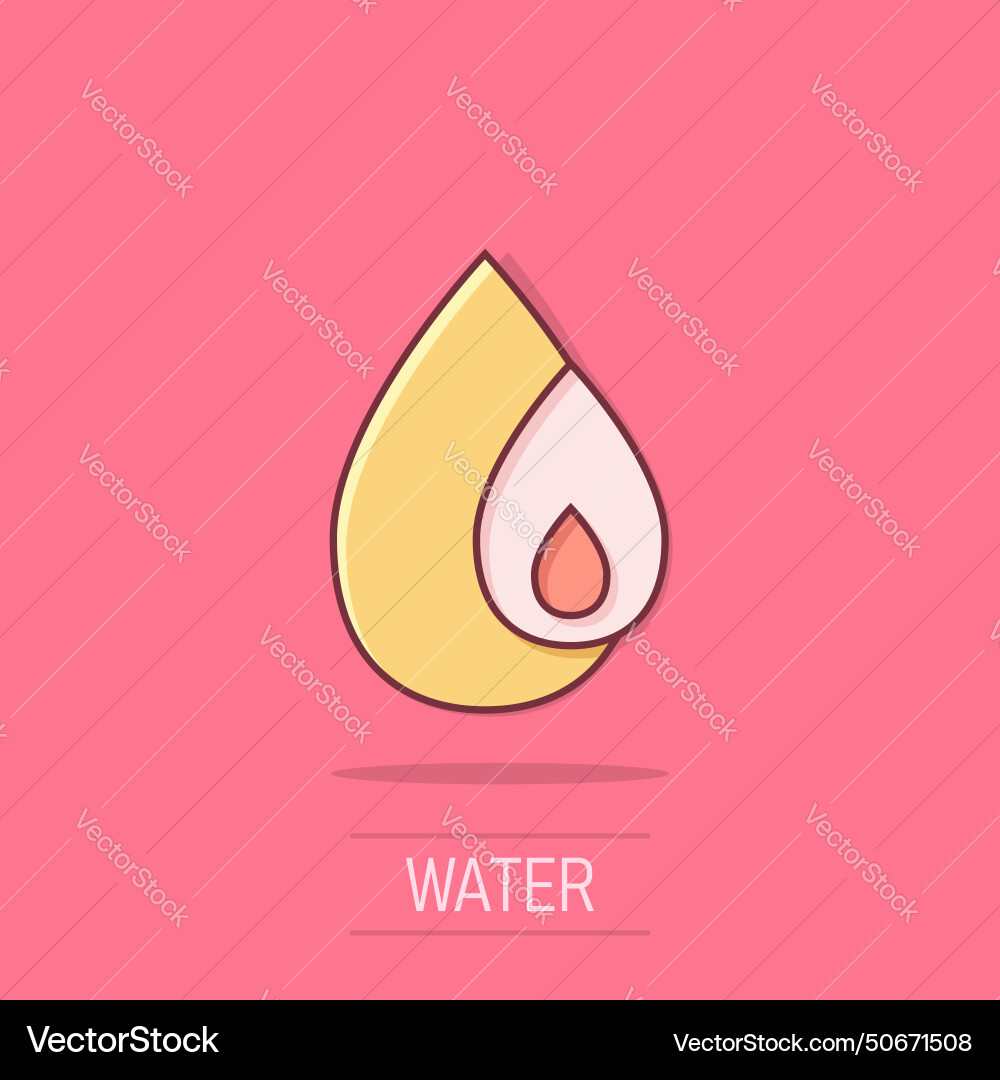 Water drop icon in comic style blob cartoon Vector Image