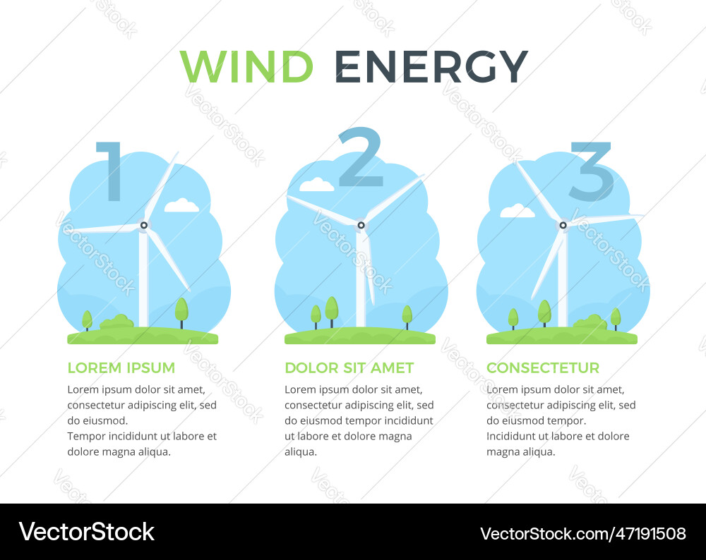 Wind energy - infographic template Royalty Free Vector Image