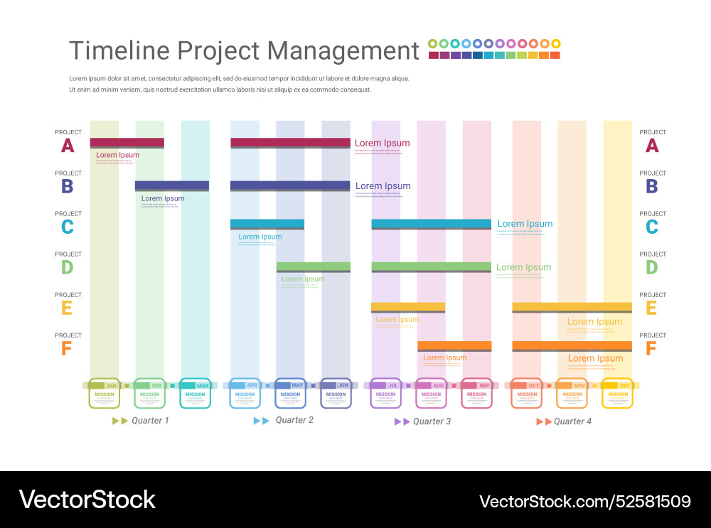 Calendar planner for 12 months or timeline chart Vector Image