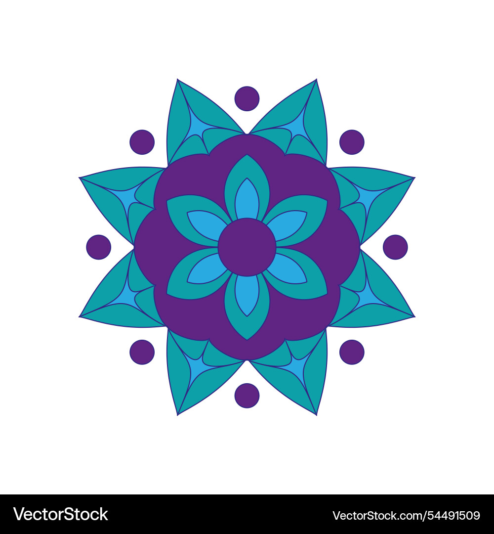 Circular colorful floral mandala Royalty Free Vector Image