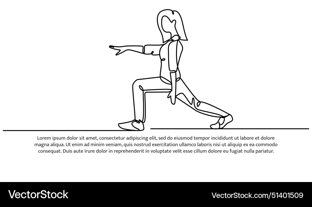 Continuous one line design of stretching leg Vector Image