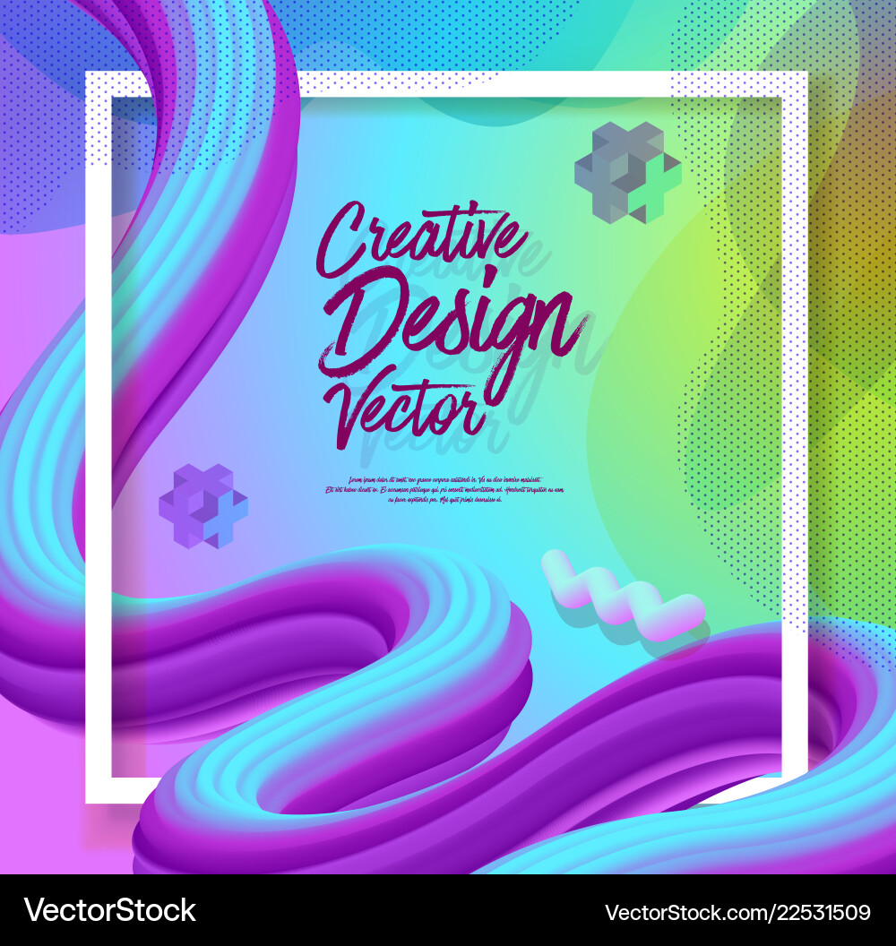 Creative 3d flow poster design abstract background
