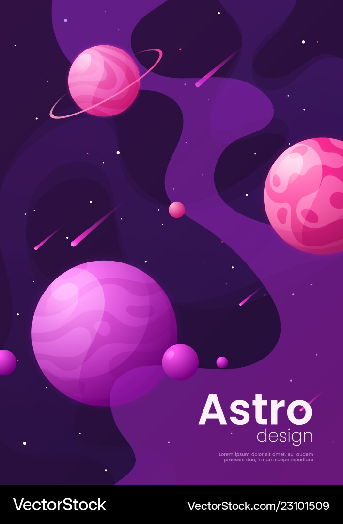 Deep space futuristic cartoon background cover Vector Image