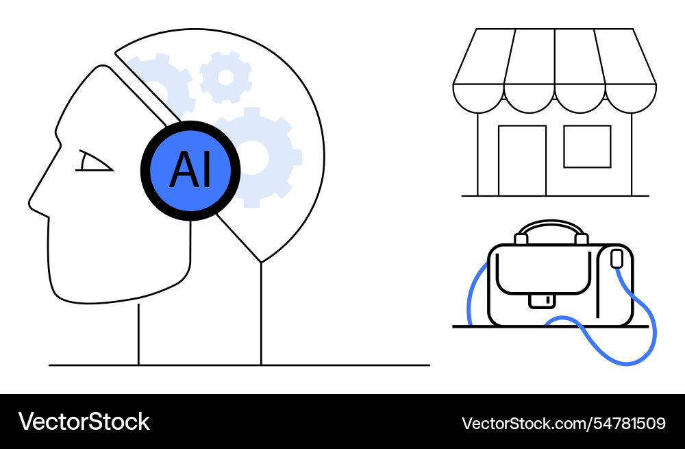 Integration of ai in business operations Vector Image