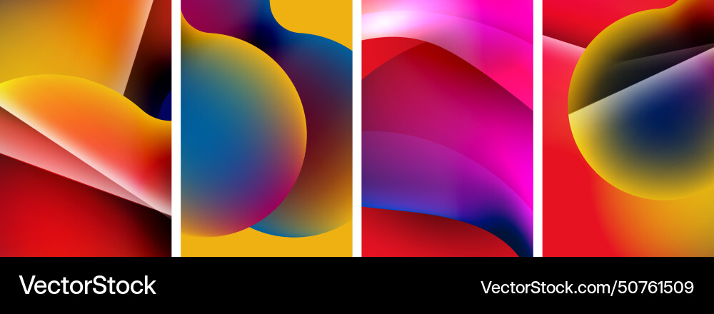 Liquid abstract shapes with gradient colors Vector Image
