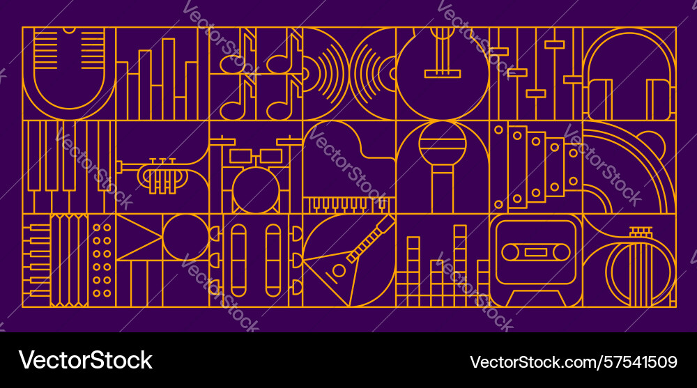 Music modern geometric pattern musical instruments