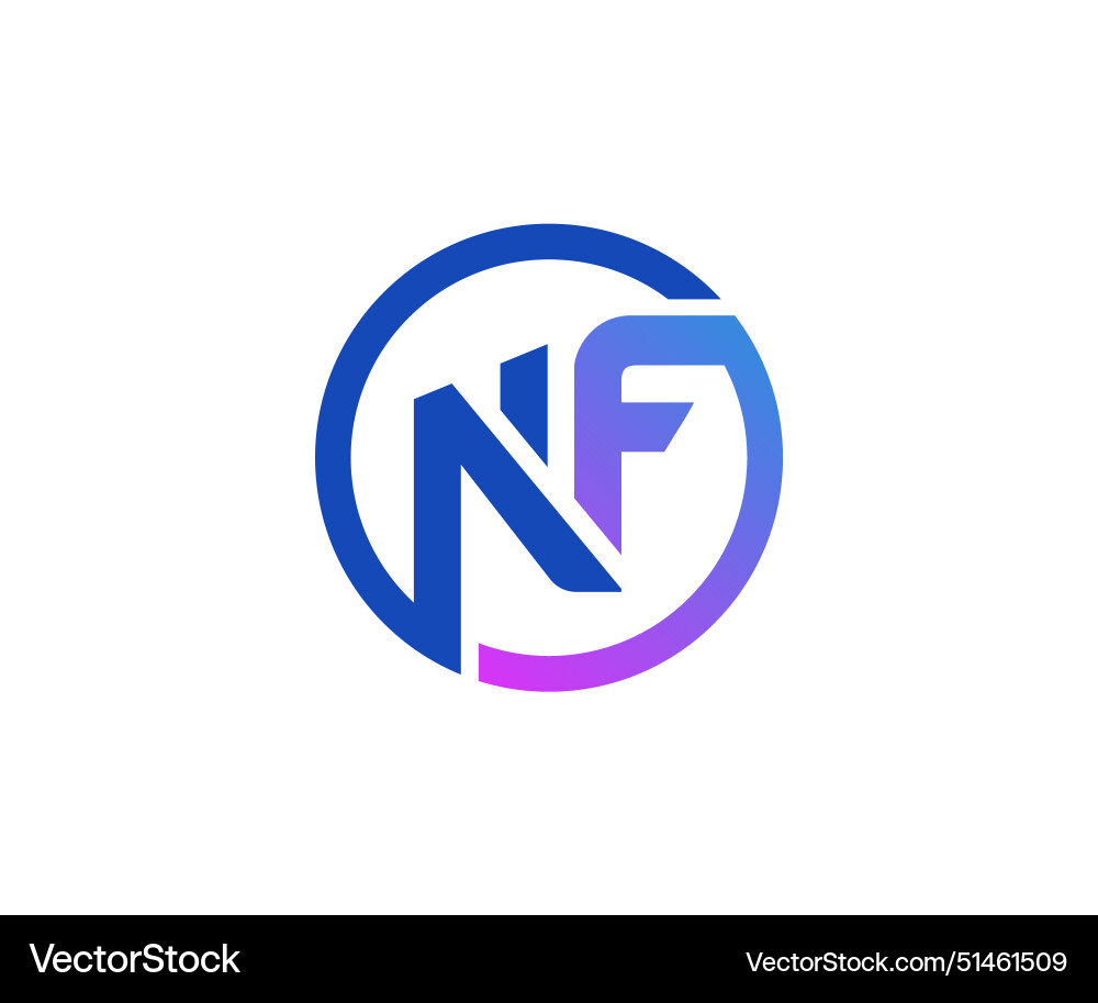Nf financial logo design template Royalty Free Vector Image