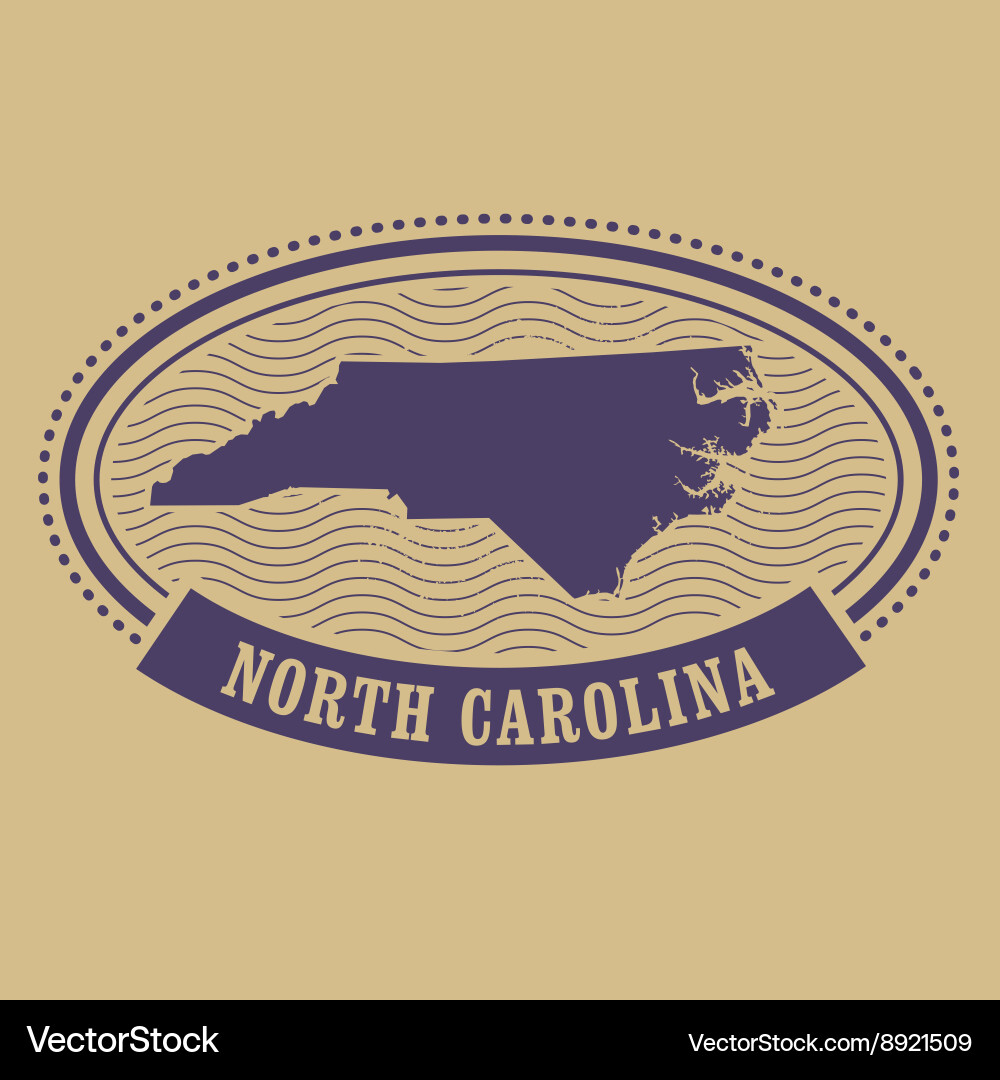 North Carolina State Stamp Royalty Free Vector Image