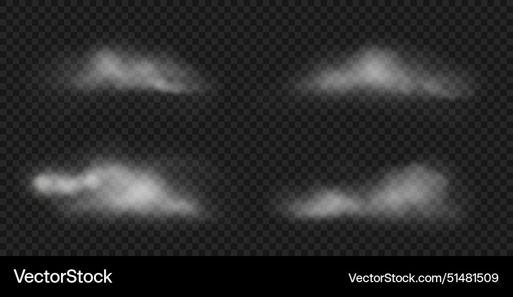 Realistic white clouds design elements Royalty Free Vector