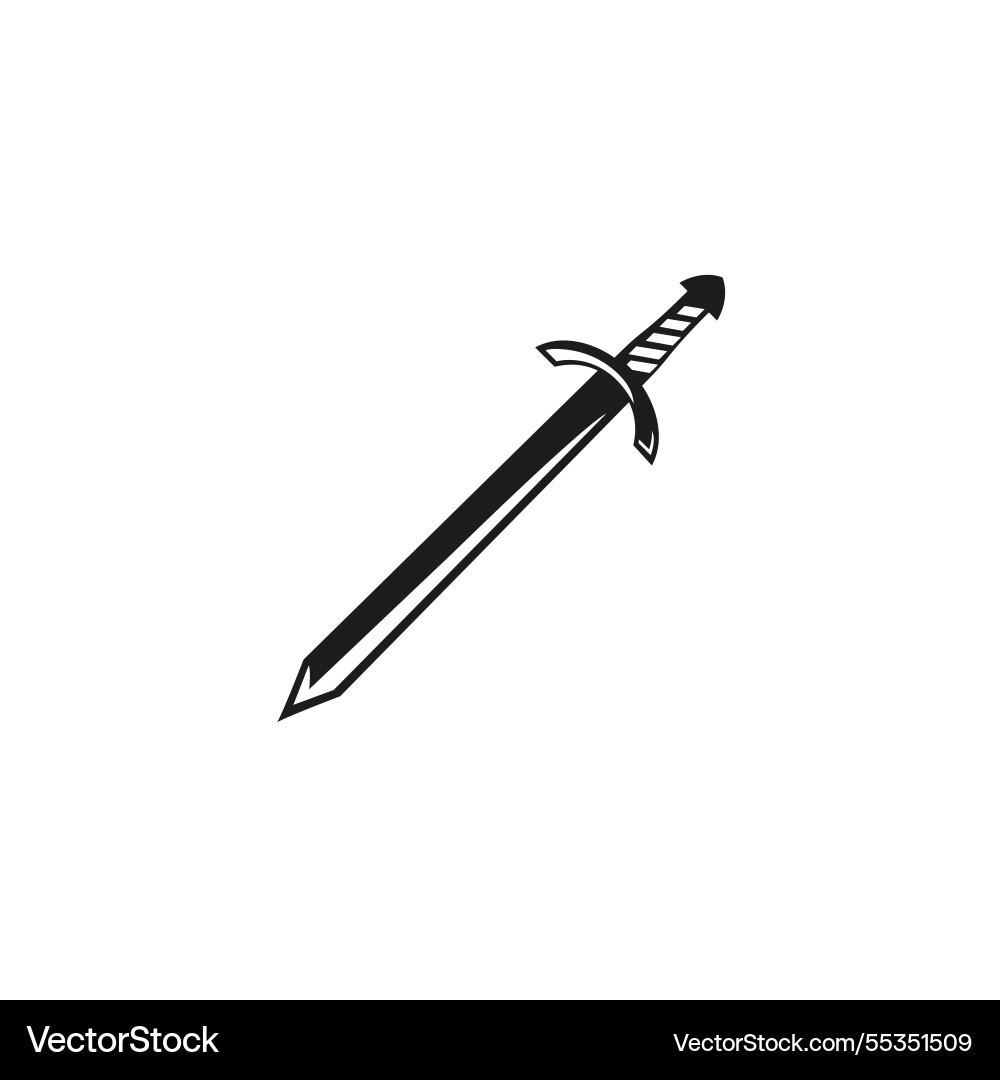 Sharp black sword icon minimalist weapon Vector Image