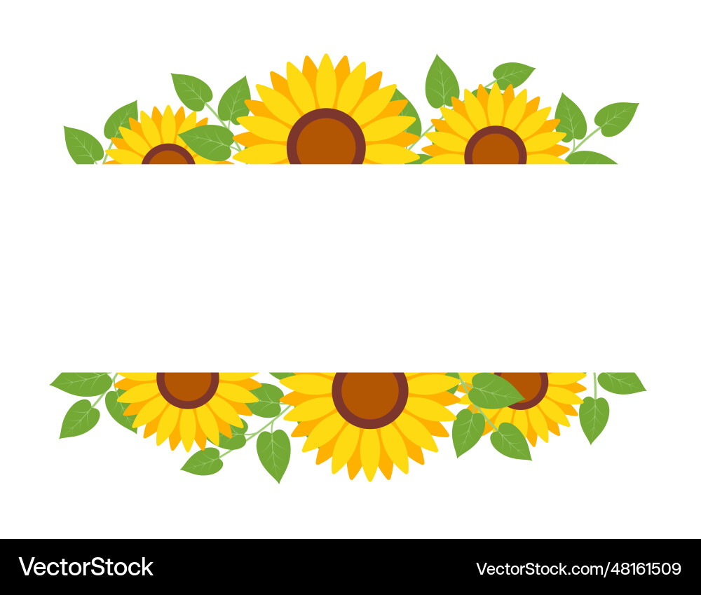Sunflower border frame background Royalty Free Vector Image