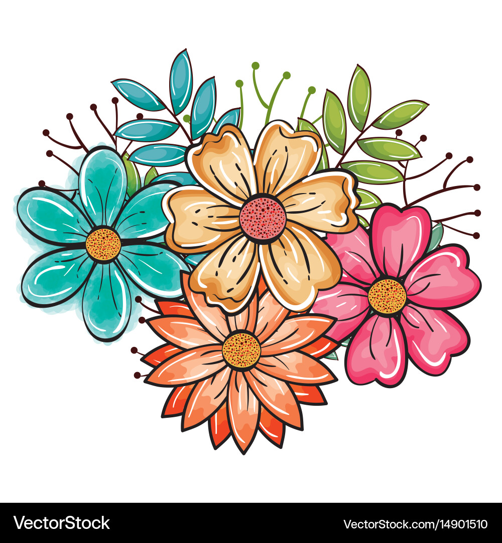 Beautiful flowers design Royalty Free Vector Image