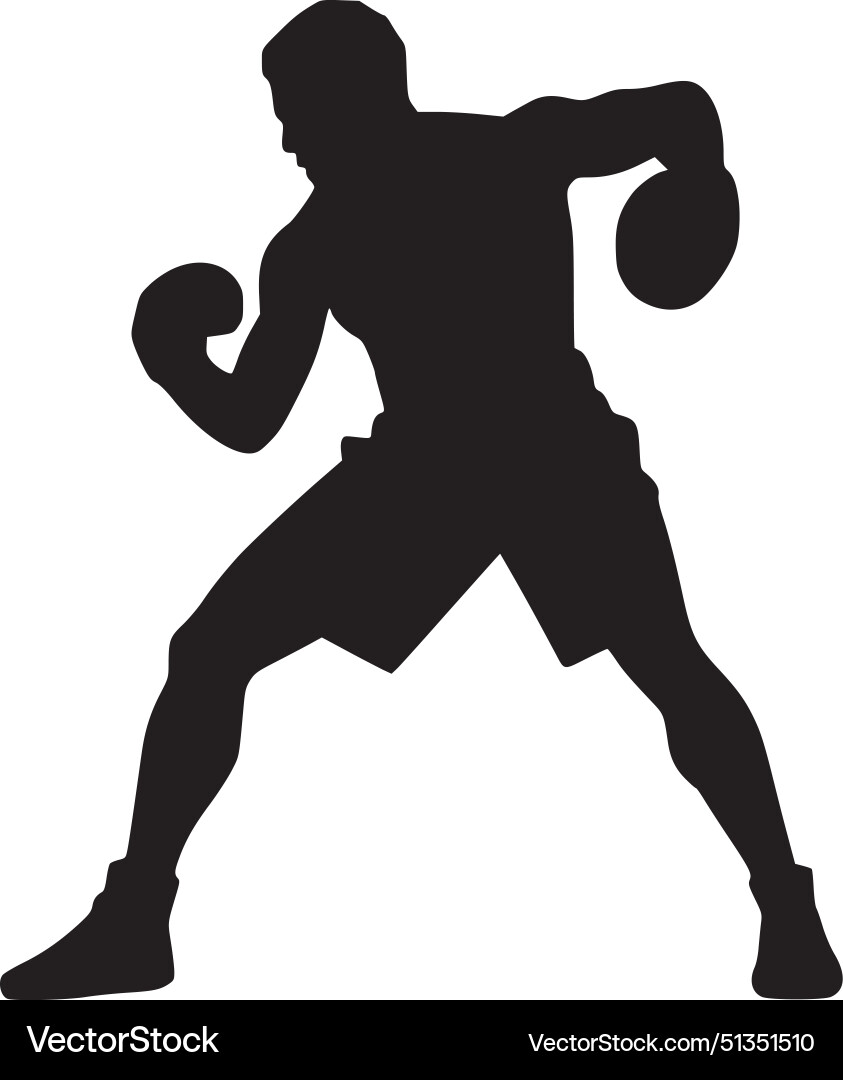 Boxing - black and white Royalty Free Vector Image
