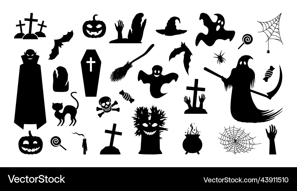 Creepy monsters and sinister ritual items Vector Image