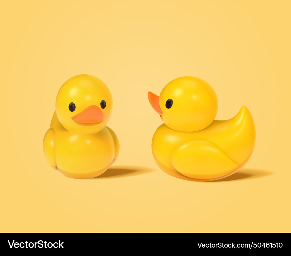 Cute toy duck figurines Royalty Free Vector Image