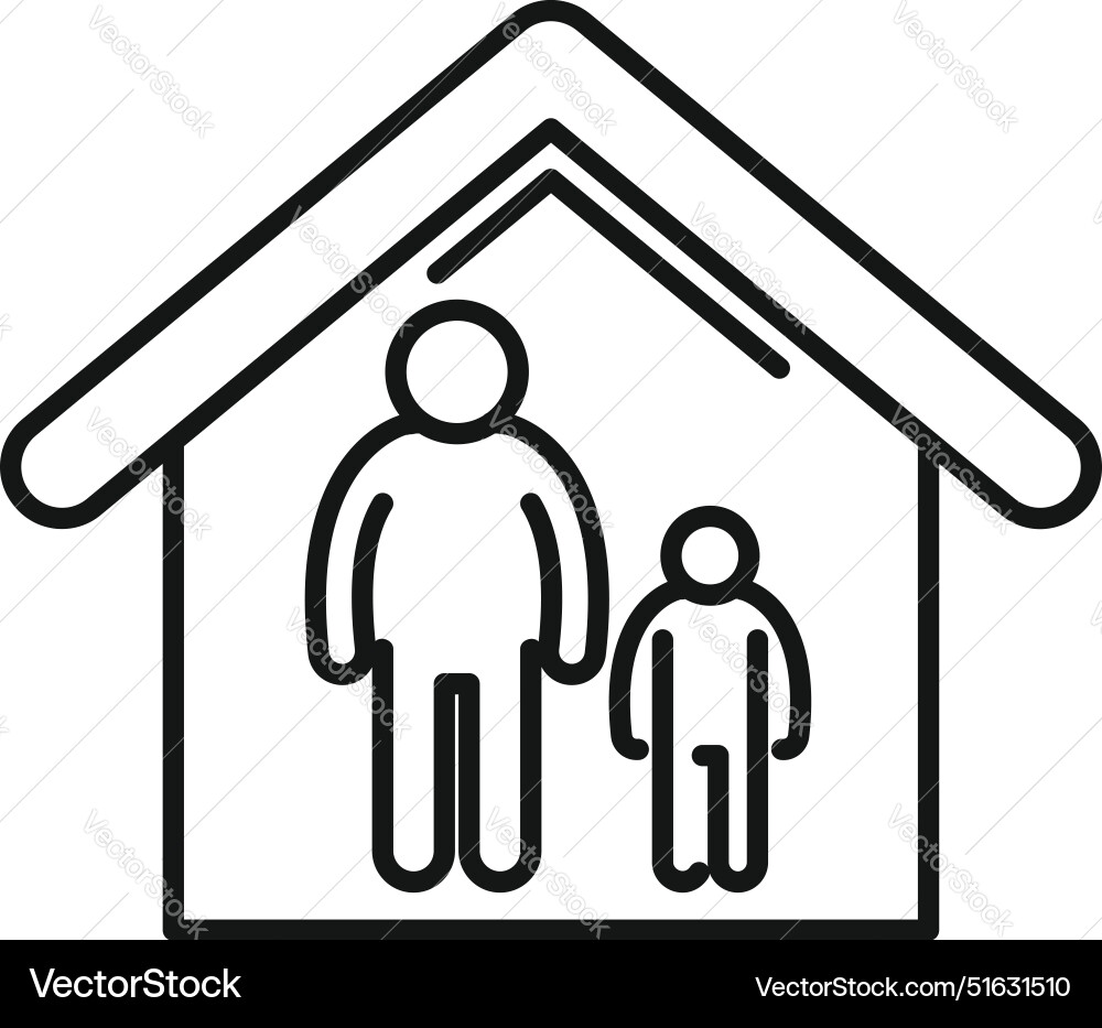 Father and son standing together inside Royalty Free Vector