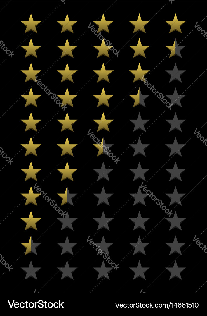 Golden Star Rating System Royalty Free Vector Image