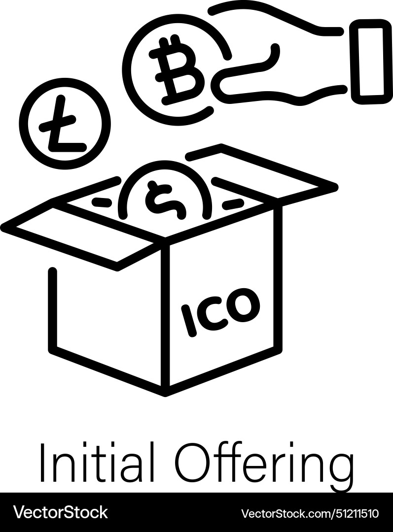 Initial offering Royalty Free Vector Image - VectorStock