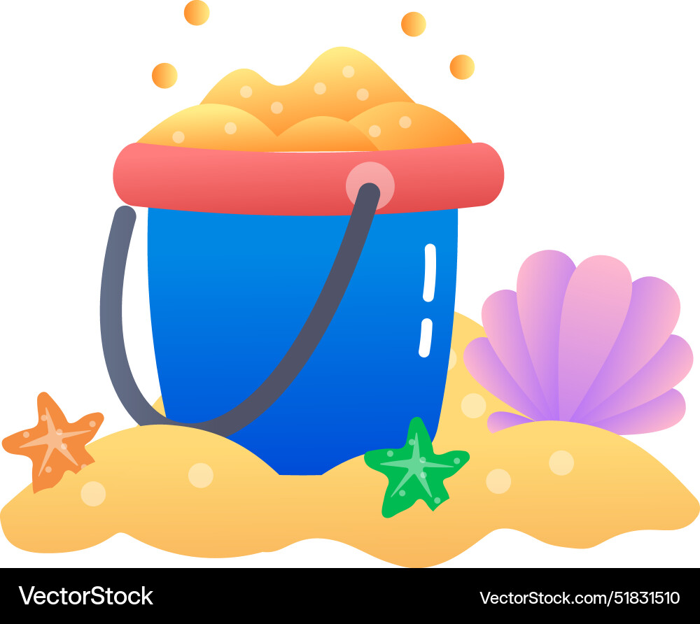 Sand bucket Royalty Free Vector Image - VectorStock