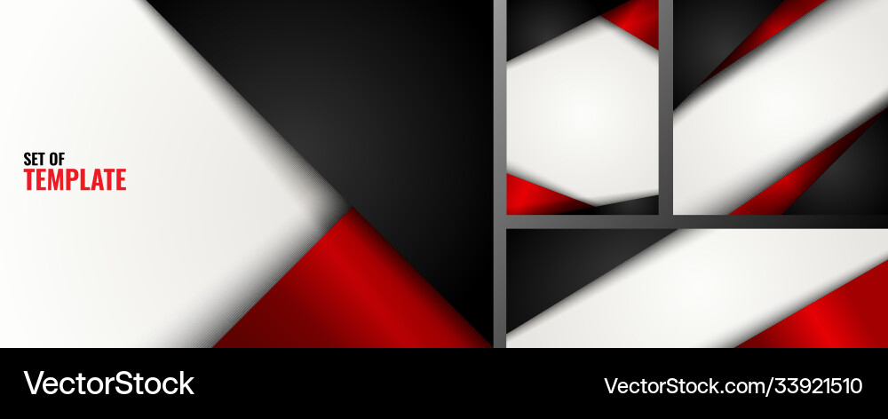 Set template red and black triangle on white Vector Image