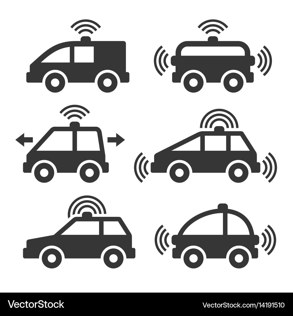 Smart car icon set Royalty Free Vector Image - VectorStock