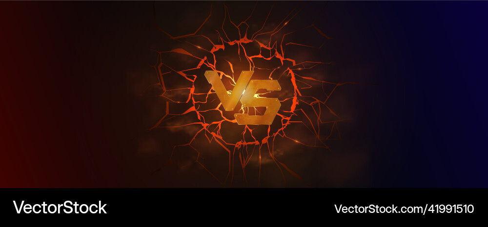 Versus battle banner with metal letters vs Vector Image