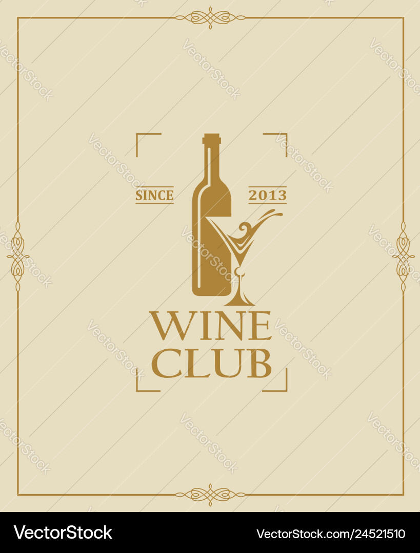 Wine club label Royalty Free Vector Image - VectorStock