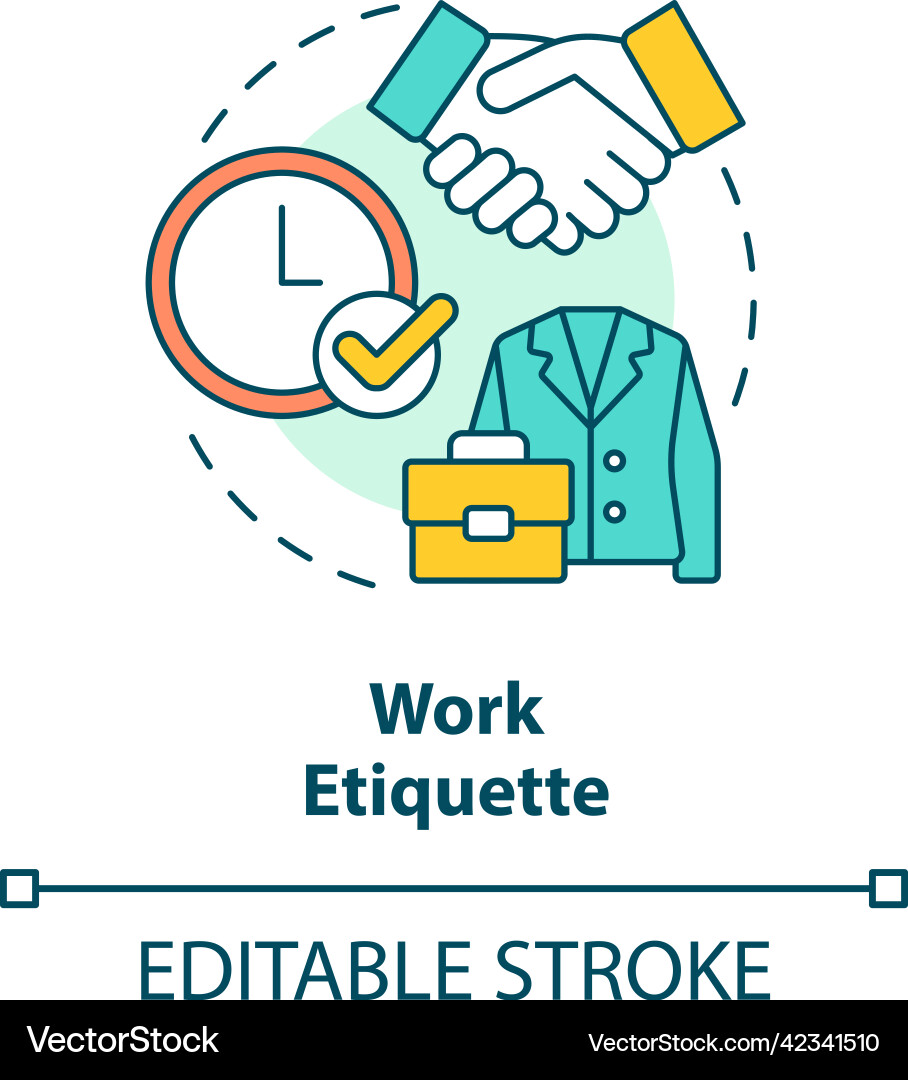Workplace Etiquette Icon Royalty Free Vector Image