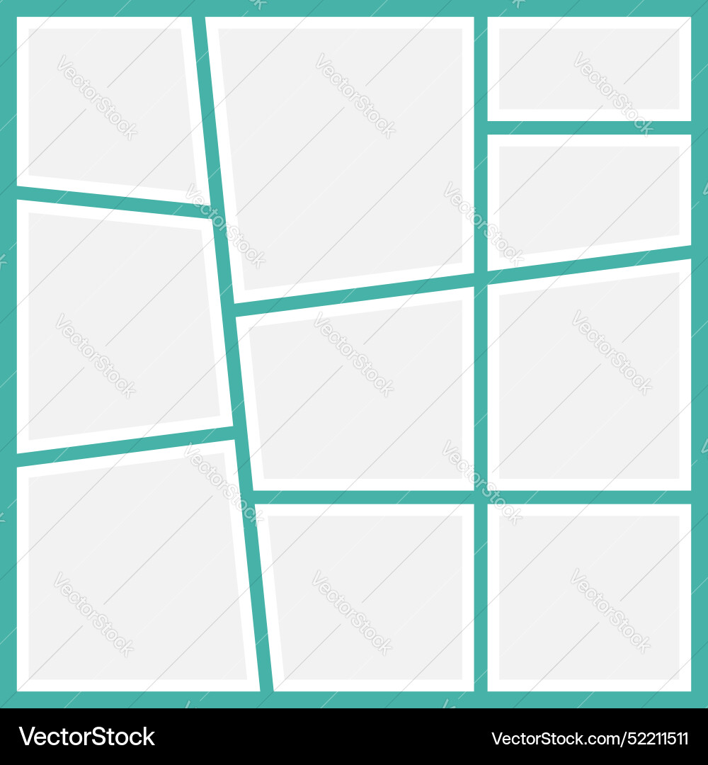 Artistic photo frame collage template Royalty Free Vector