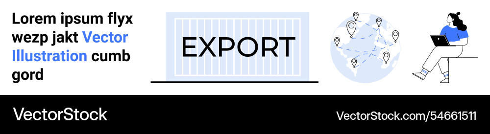 Global export process and logistics Royalty Free Vector
