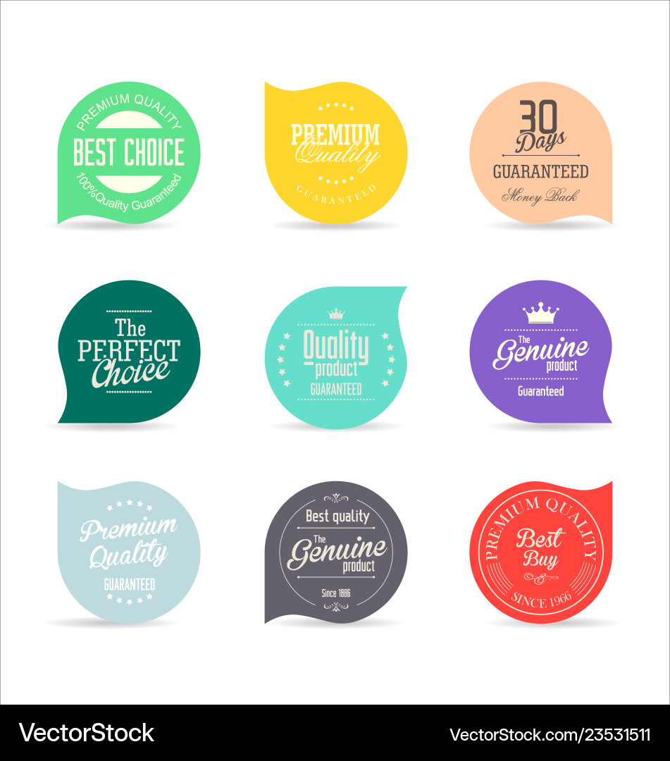 Modern badges and labels collection 7 Royalty Free Vector