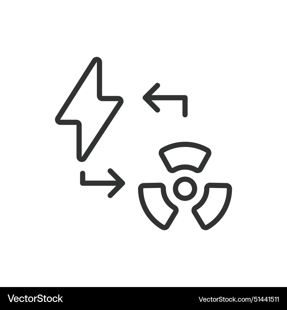 Nuclear electricity in line design Royalty Free Vector Image