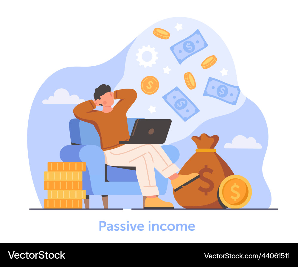 Passive income concept Royalty Free Vector Image