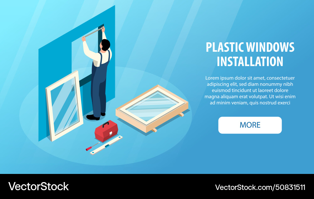 Plastic windows banner Royalty Free Vector Image