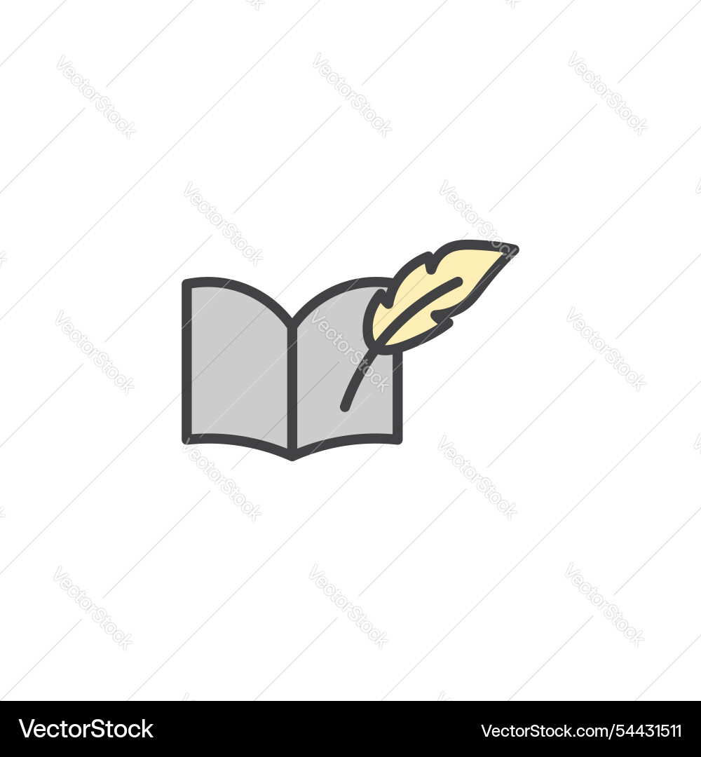 Quill icon in colored version Royalty Free Vector Image