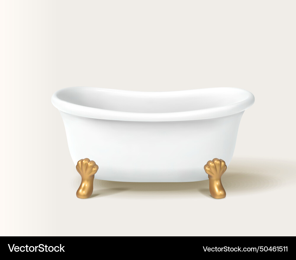 Small white bathtub Royalty Free Vector Image - VectorStock