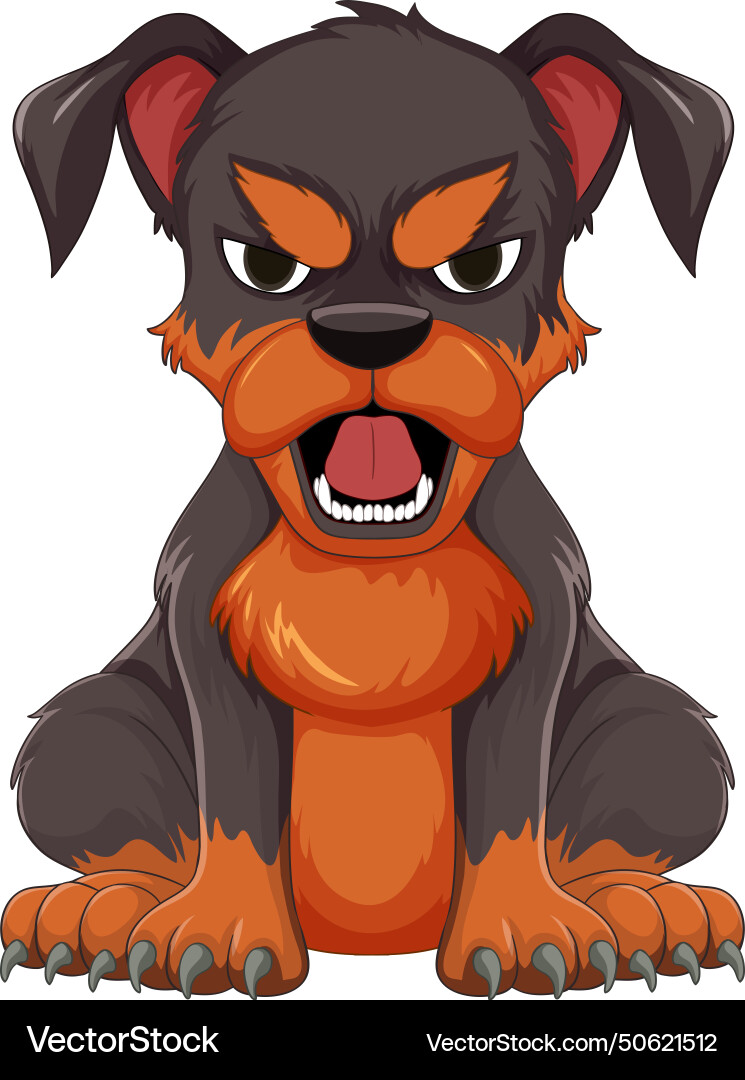 Angry cartoon dog with a menacing expression Vector Image