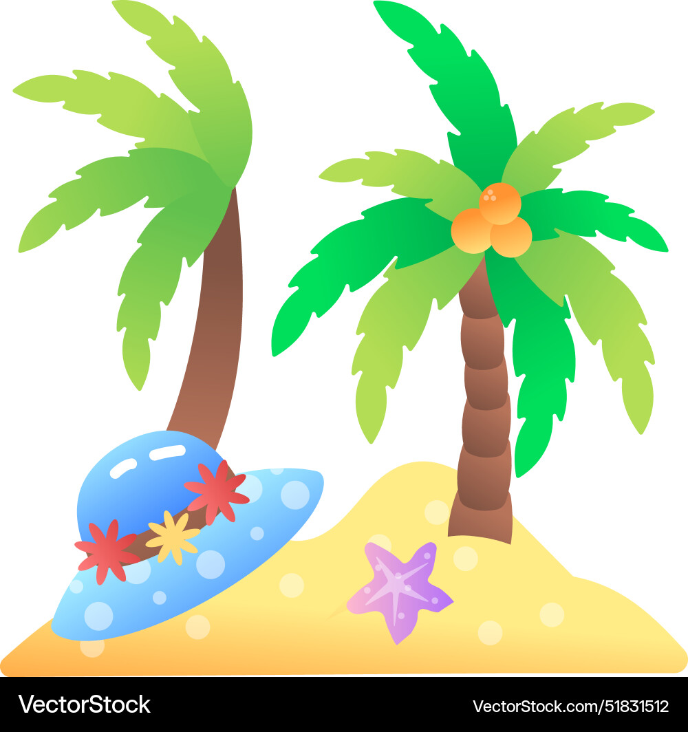 Beach trees Royalty Free Vector Image - VectorStock