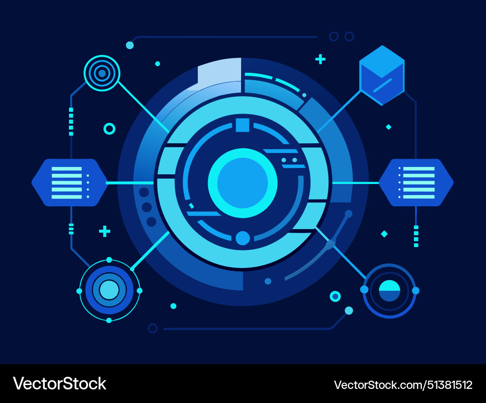 Blue virtual reality space futuristic vr frame Vector Image